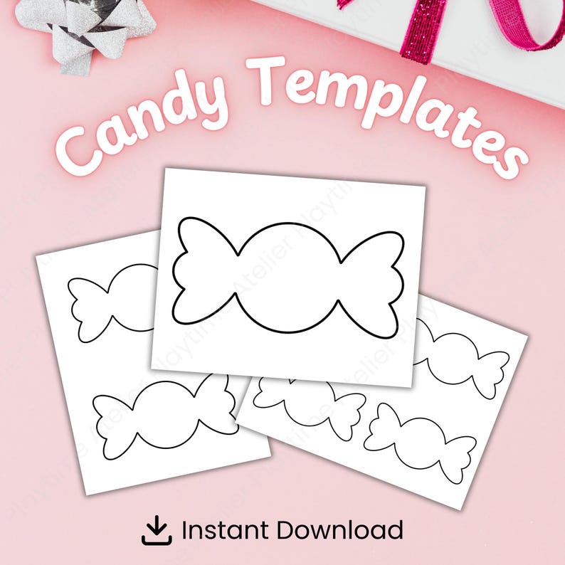Printable Candy Template Wrapped Candy Cut Out Patterns PDF Kids Winter ...