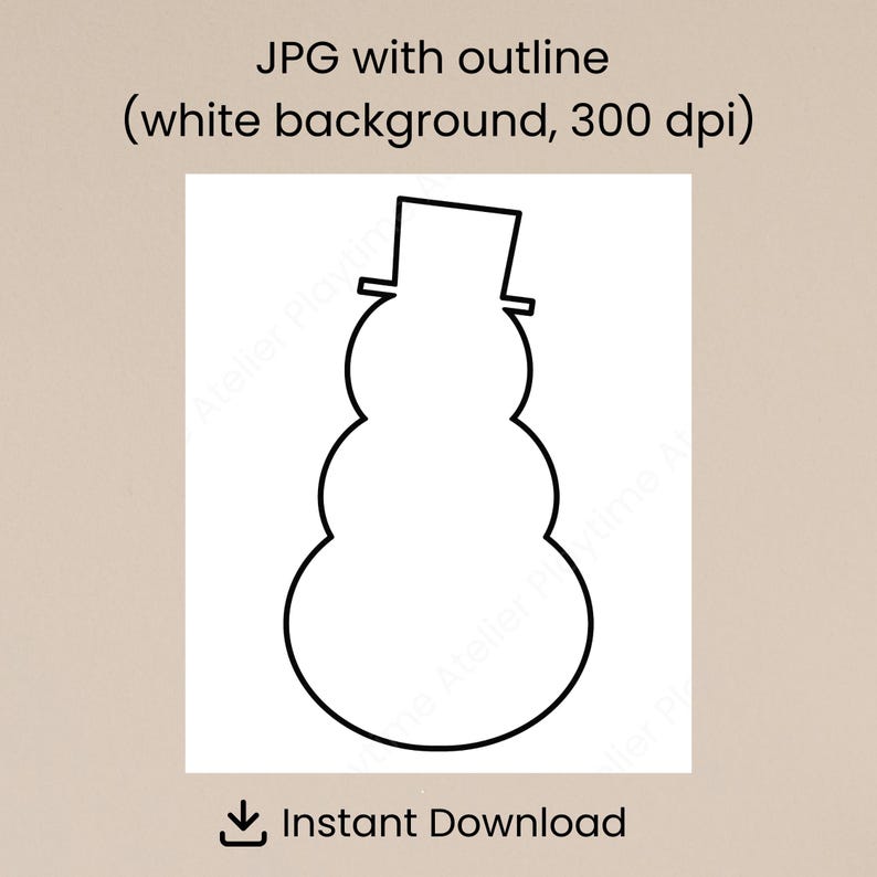 Snowman Printable Template for Kids Winter Craft Preschool Classroom ...