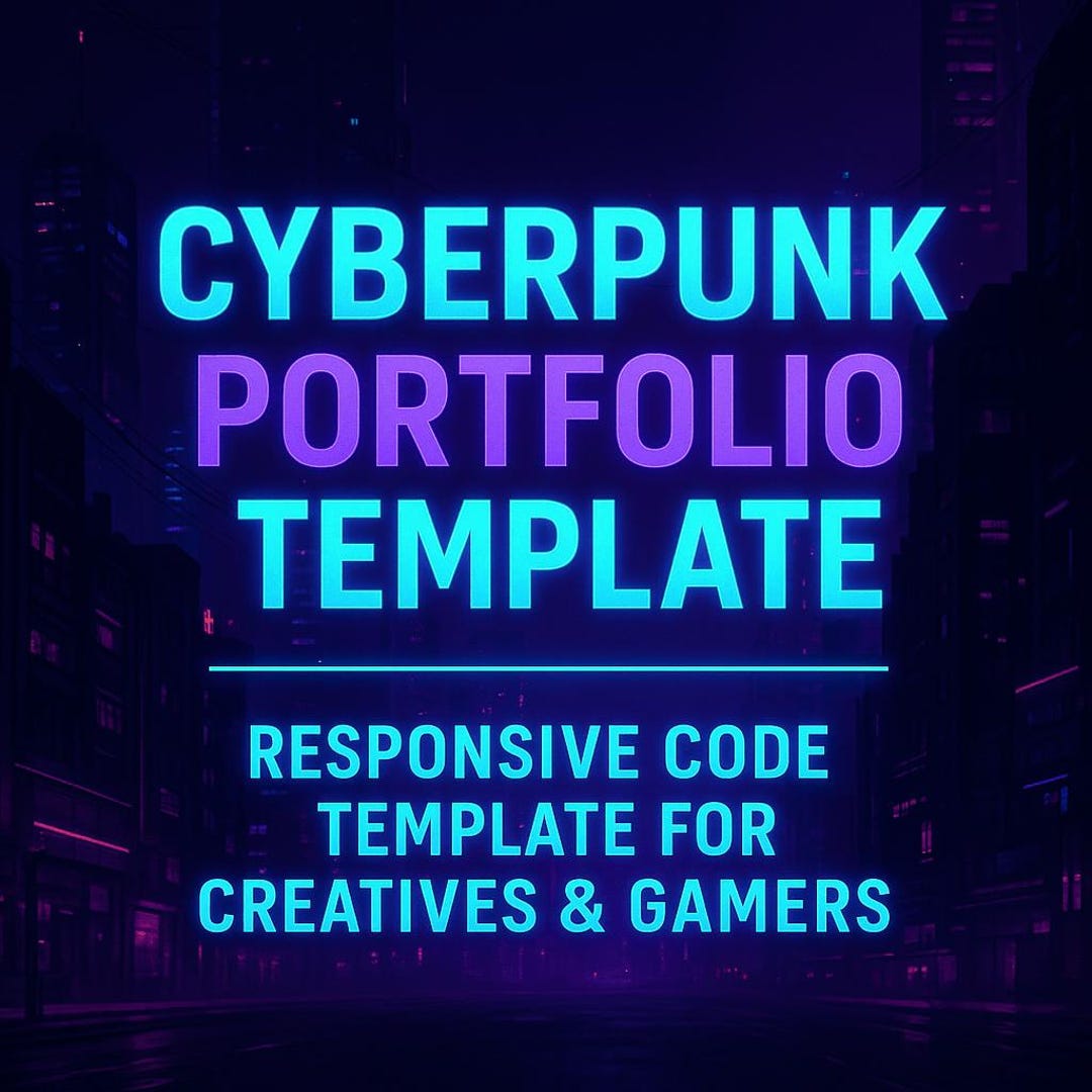Cyberpunk Portfolio Code Template – for Gamers, Artists & Creatives - Etsy