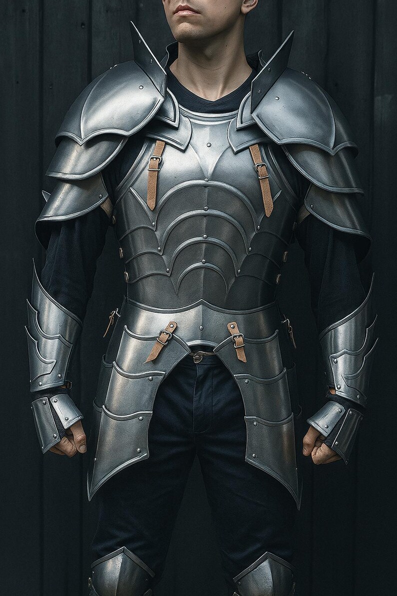 Medieval Knight Armor Chest Plate Pauldrons Arm Bracers & Tassets Roman ...