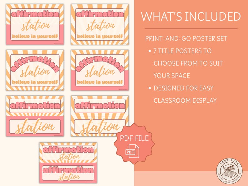 Positive Affirmation Mirror Display Groovy Affirmation Station ...