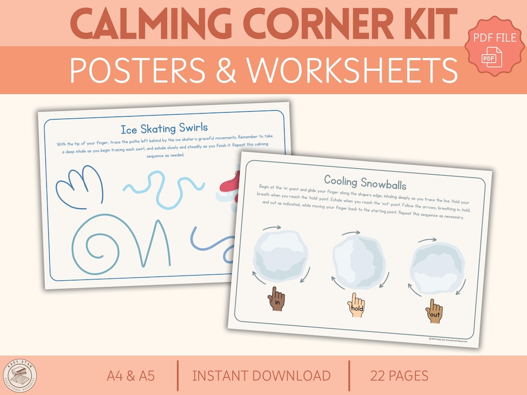 Calm Down Corner Posters Self Regulation Worksheets Calming Strategies ...