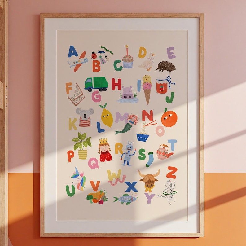 Rainbow Alphabet Poster: Playful ABC Nursery Decor (digital Download ...
