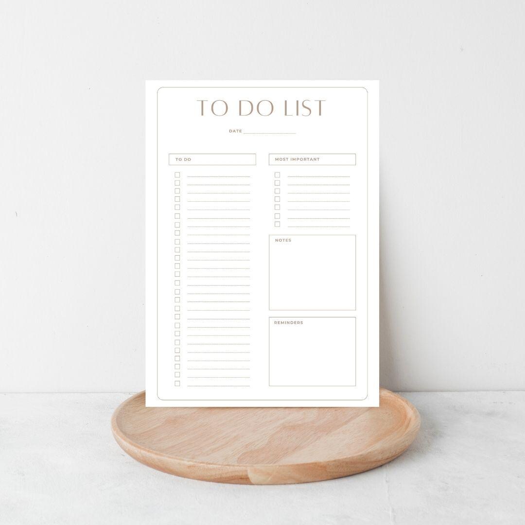 Minimalist To-do List Printable: Simple Checklist A4 A5 (digital ...
