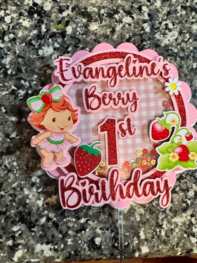 Strawberry Shortcake Cake Topper - Etsy