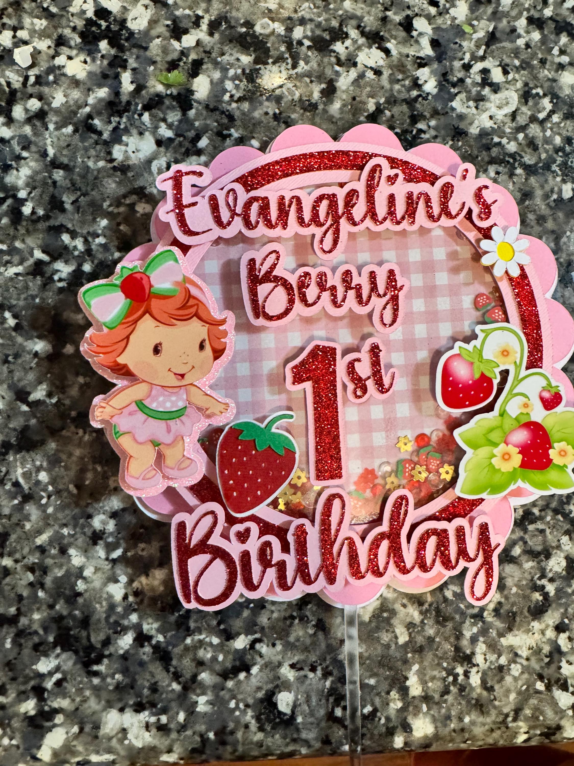 Strawberry Shortcake Cake Topper - Etsy
