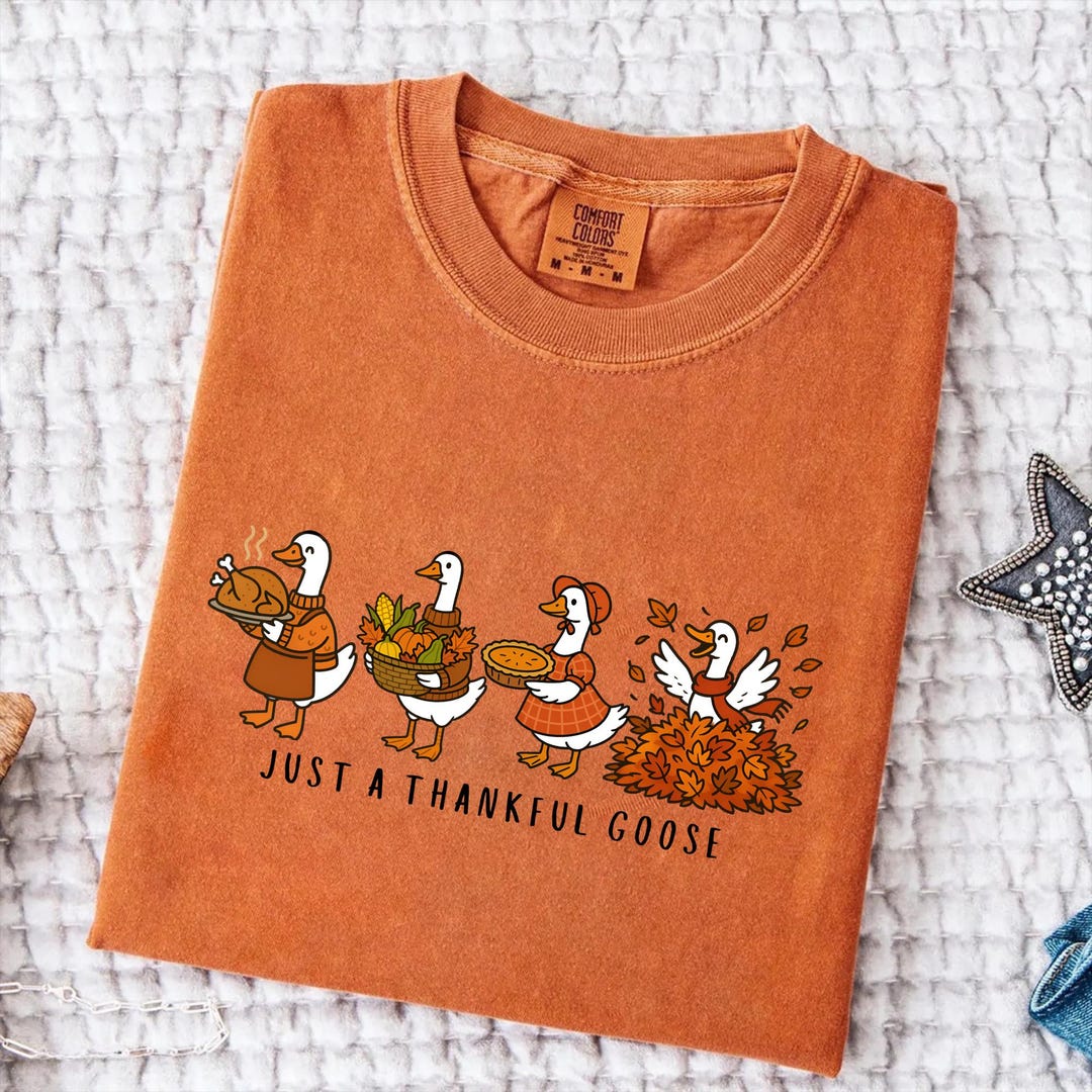 Thankful Goose Thanksgiving Shirt - Comfort Colors® Family Tee - Etsy