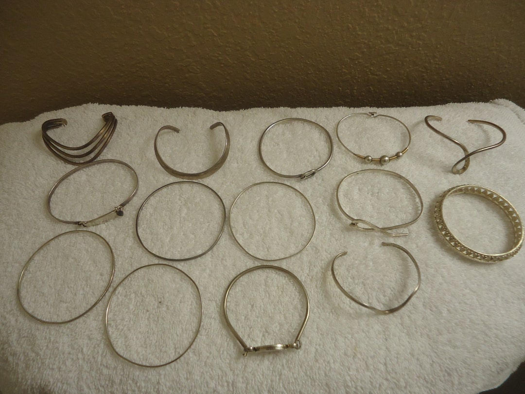 139 Gram Lot of Sterling Silver Bracelets, Some Slight Flaws, for Wear ...