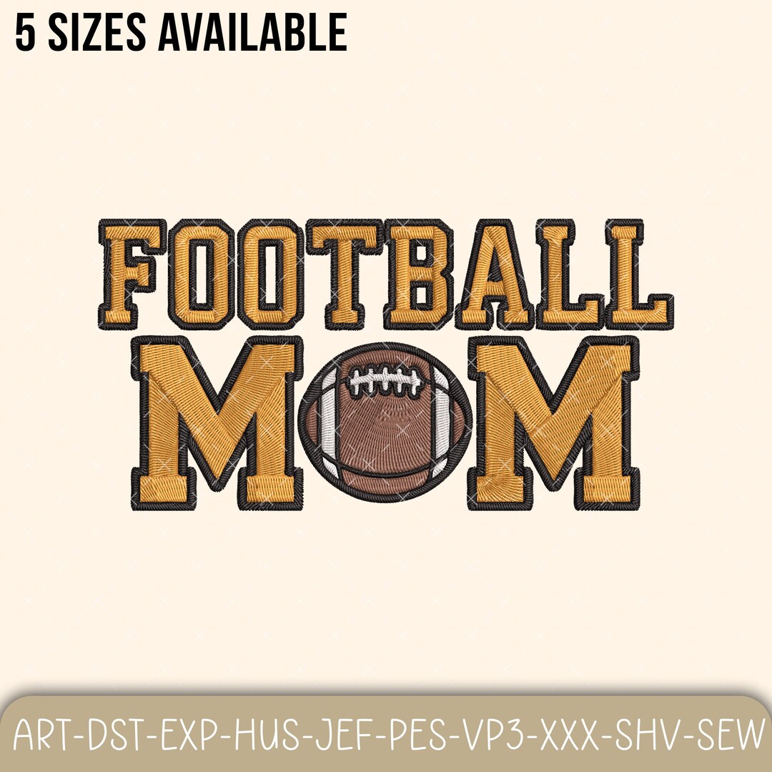 Football Mom Applique Embroidery Design, Mother’s Day Machine ...
