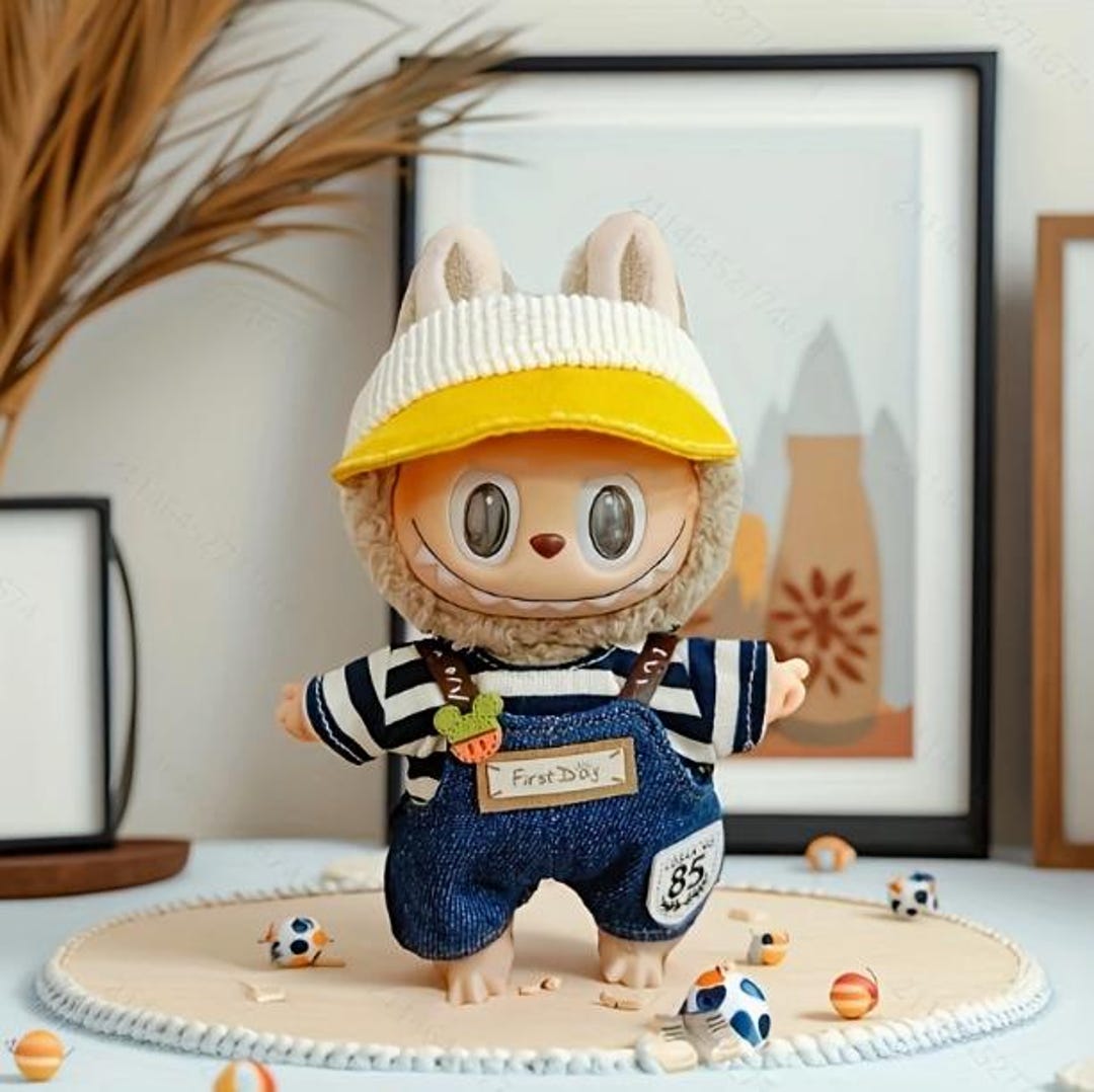 Labubu Doll Outfit With Hat | Summer Overall Clothes for Labubu ...