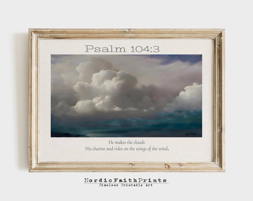 Christian Cloud Art Print – Psalm 104:3 Vintage Style (digital Download ...