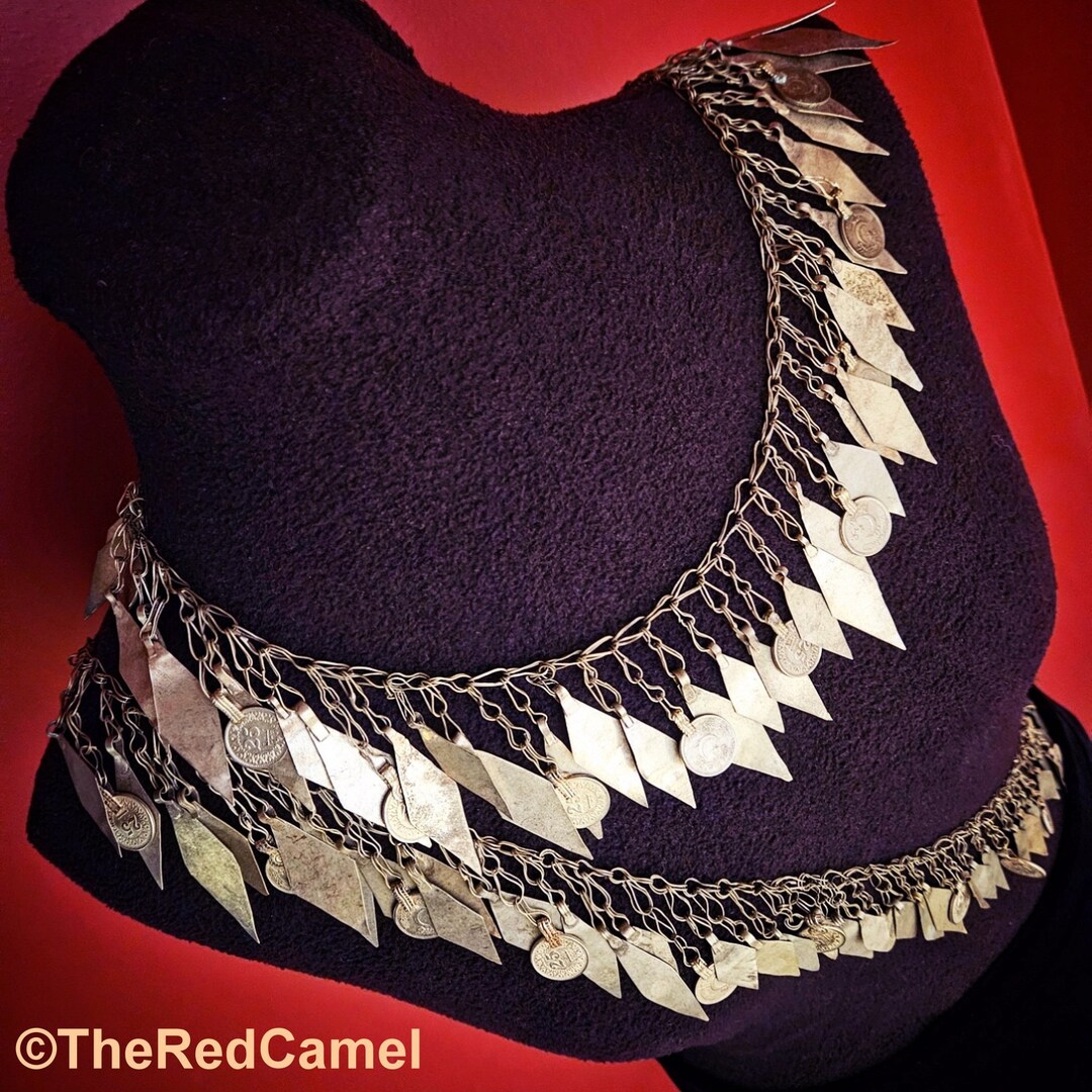 Tribal Chain Fringe 32 Inches Turkoman Style Chain Fringe Belly Dance ...