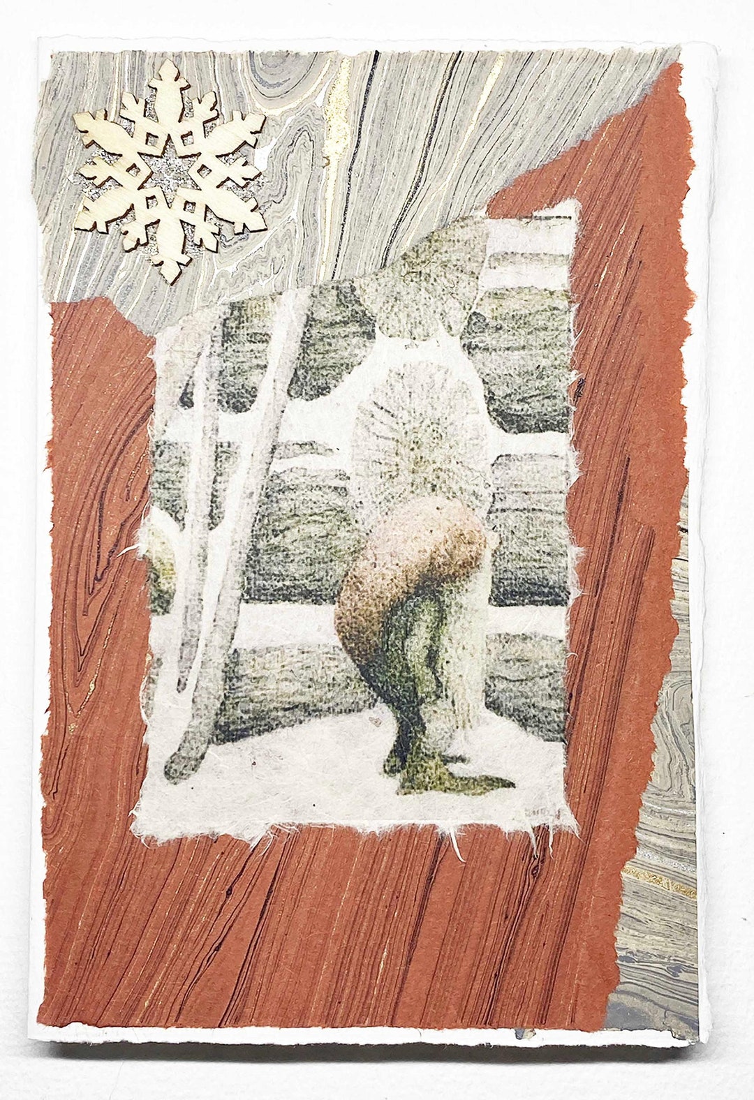 Tomten Christmas Card-handmade Collage Christmas Greeting Card-lennart ...