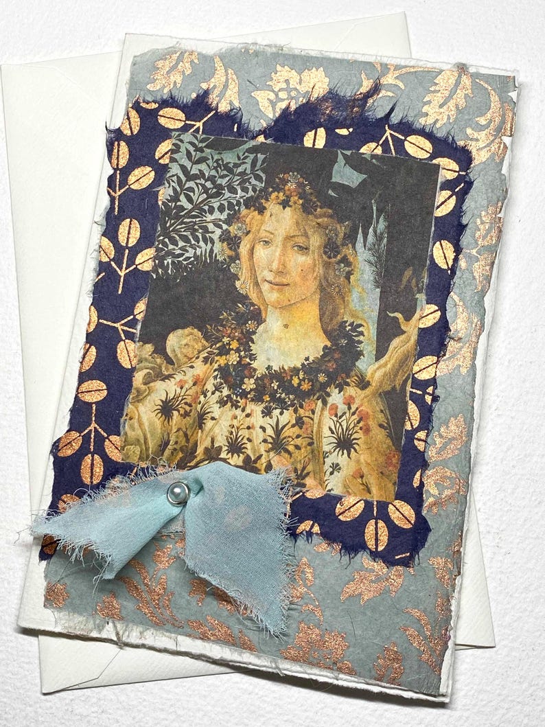Renaissance Woman Greeting Card-collage Art Design Card-handmade ...