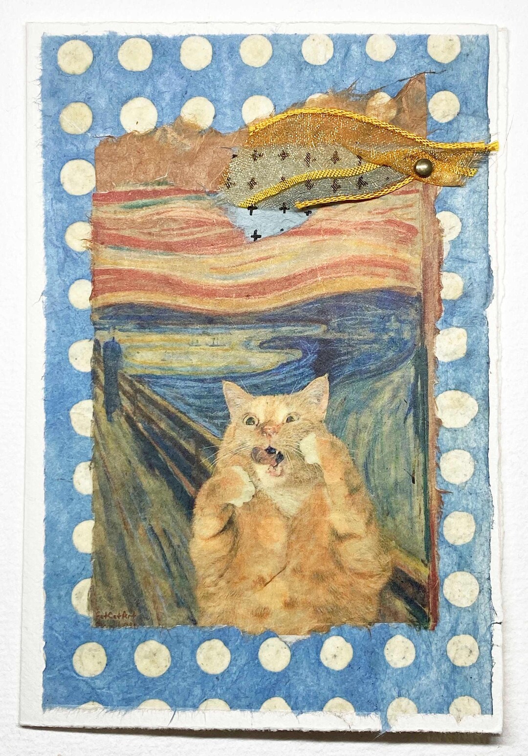 The Scream and Fat Ginger Cat Card-edvard Munch Painting Card-funny ...