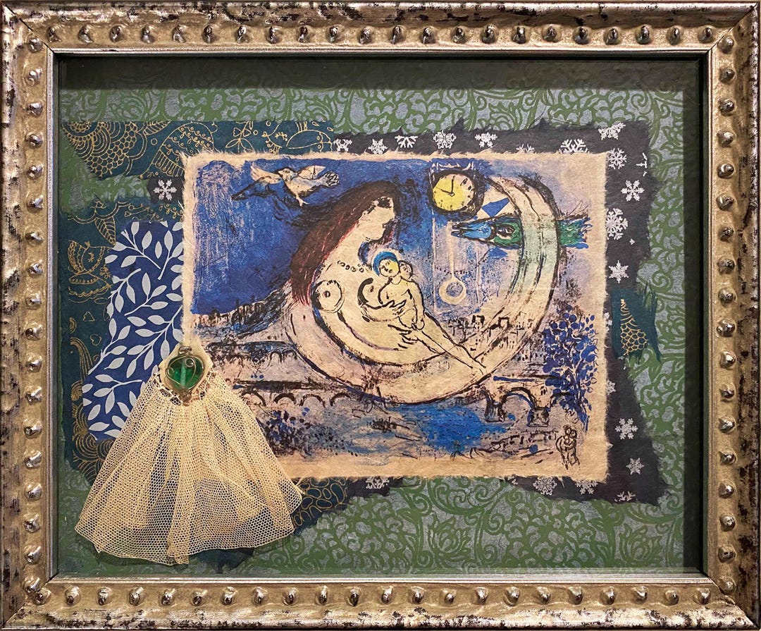 Original Collage Marc Chagall-chagall Fantasy Art Woman and Child ...
