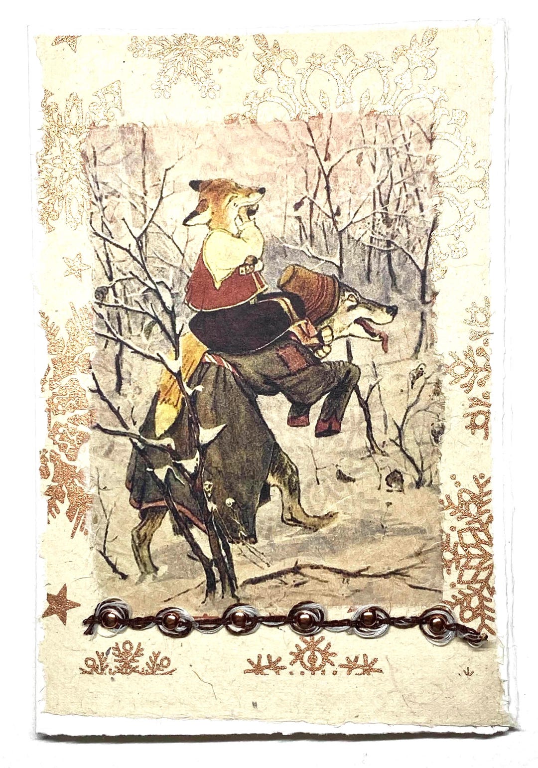 A Fairy Tale Greeting Card-fox and Wolf Russian Folktale Greeting Card ...