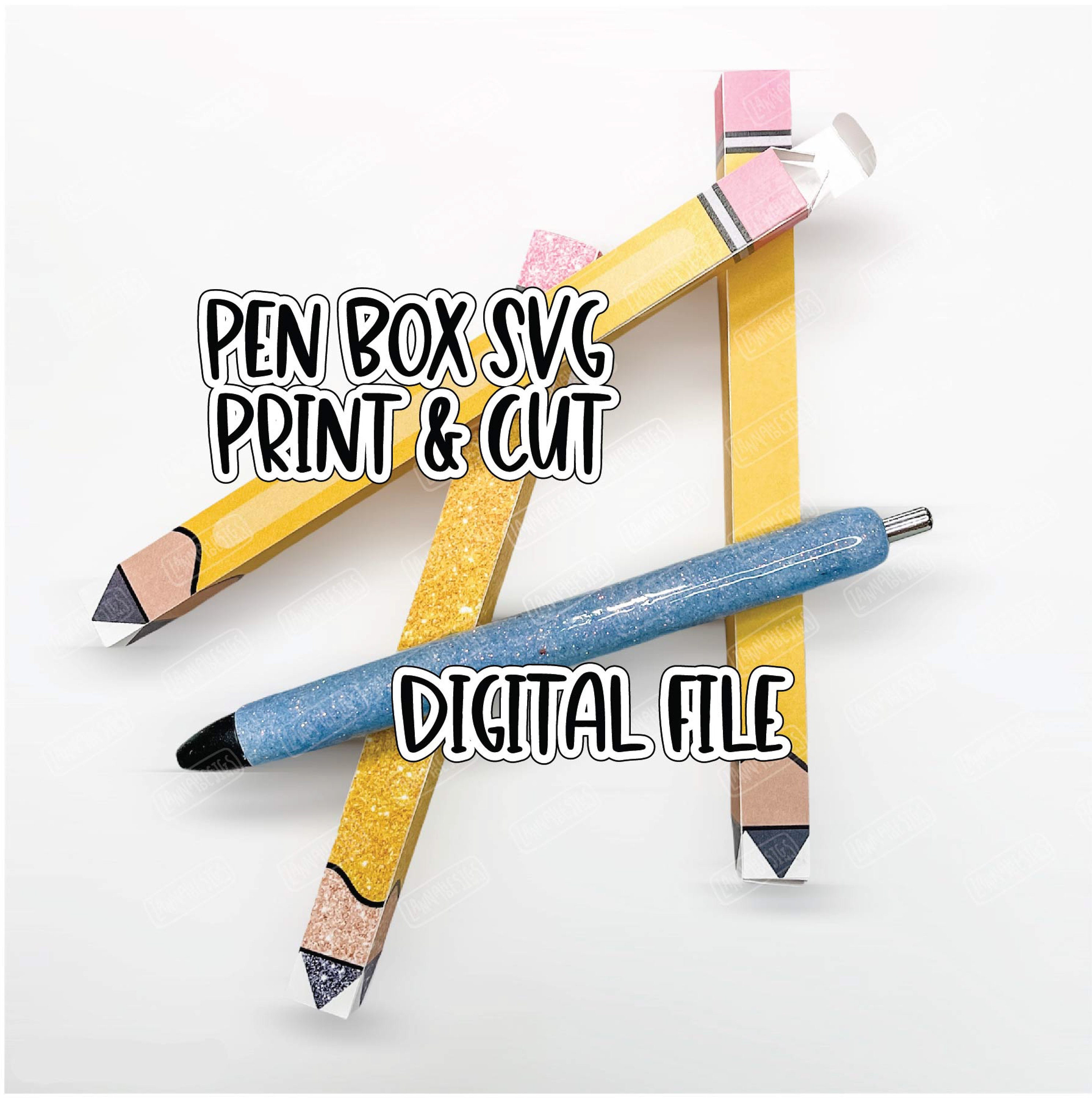 Pencil Design Epoxy GLITTER Pen Box Cut and Print SVG and PNG - Etsy