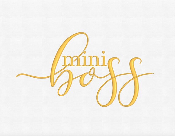MINI BOSS Modern Sleek Hand Lettering Styled Instant | Etsy