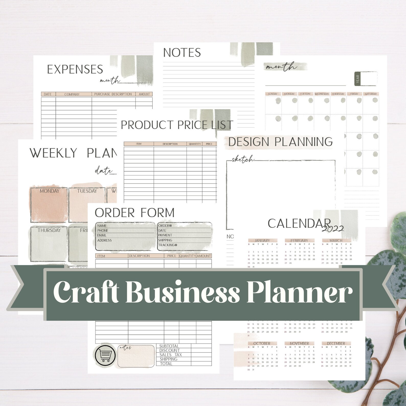 Original Hand Painted Earthy Tones Craft Business Digital - Etsy