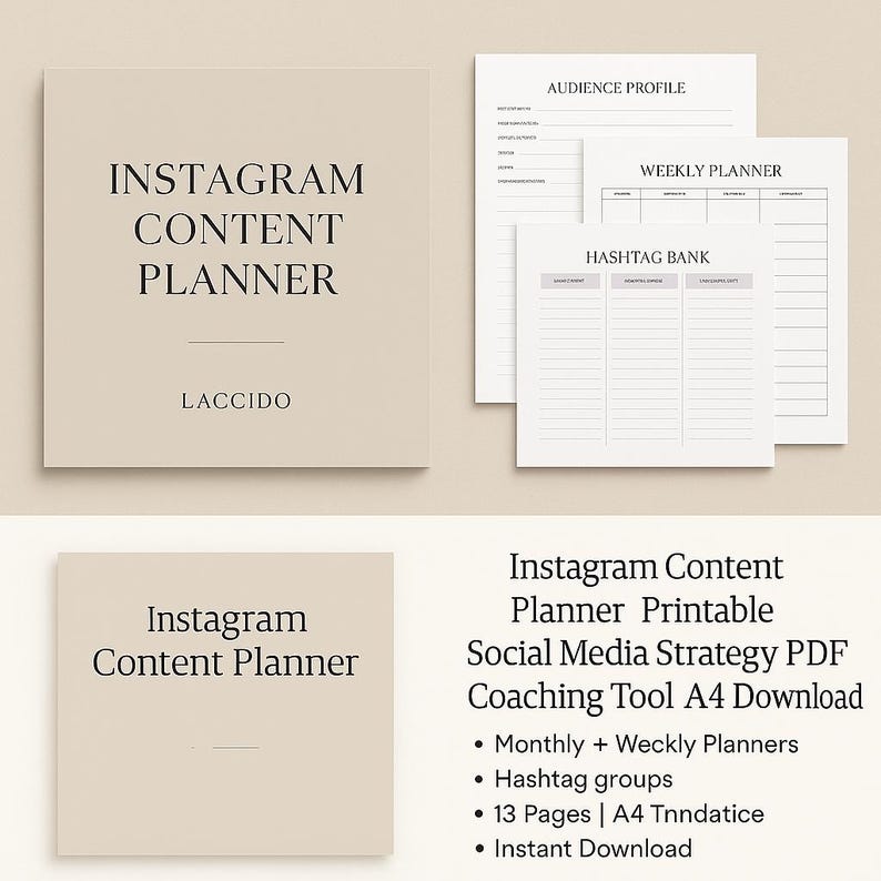 Instagram Content Planner | Printable Social Media Strategy PDF ...