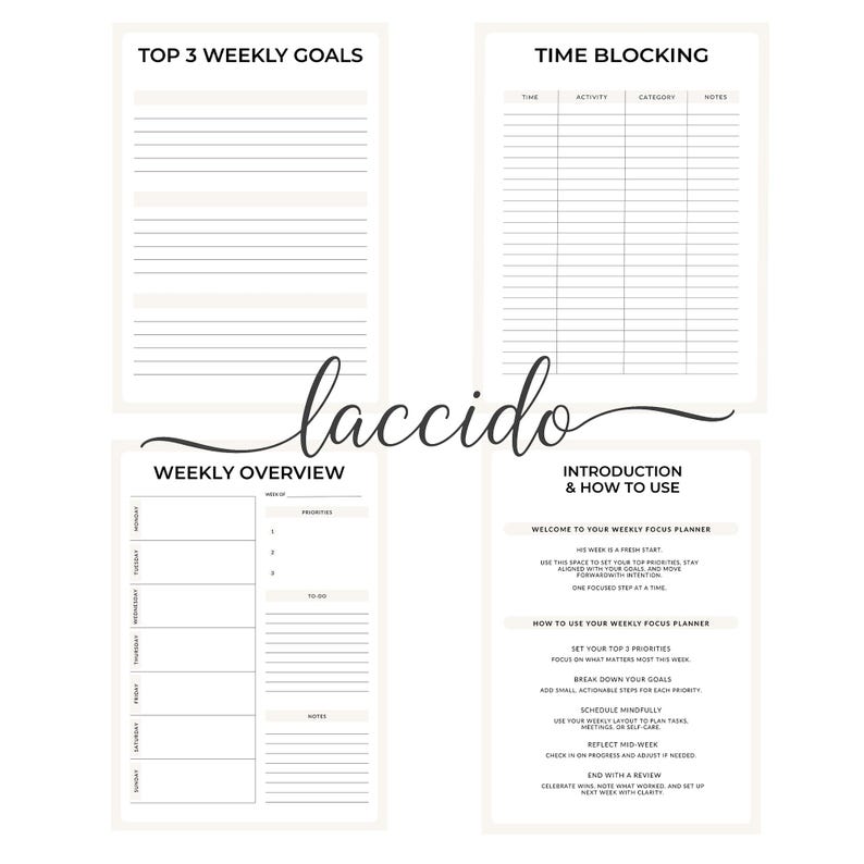 Weekly Focus Planner 2025-2027, Digital Daily Journal (goodnotes ...