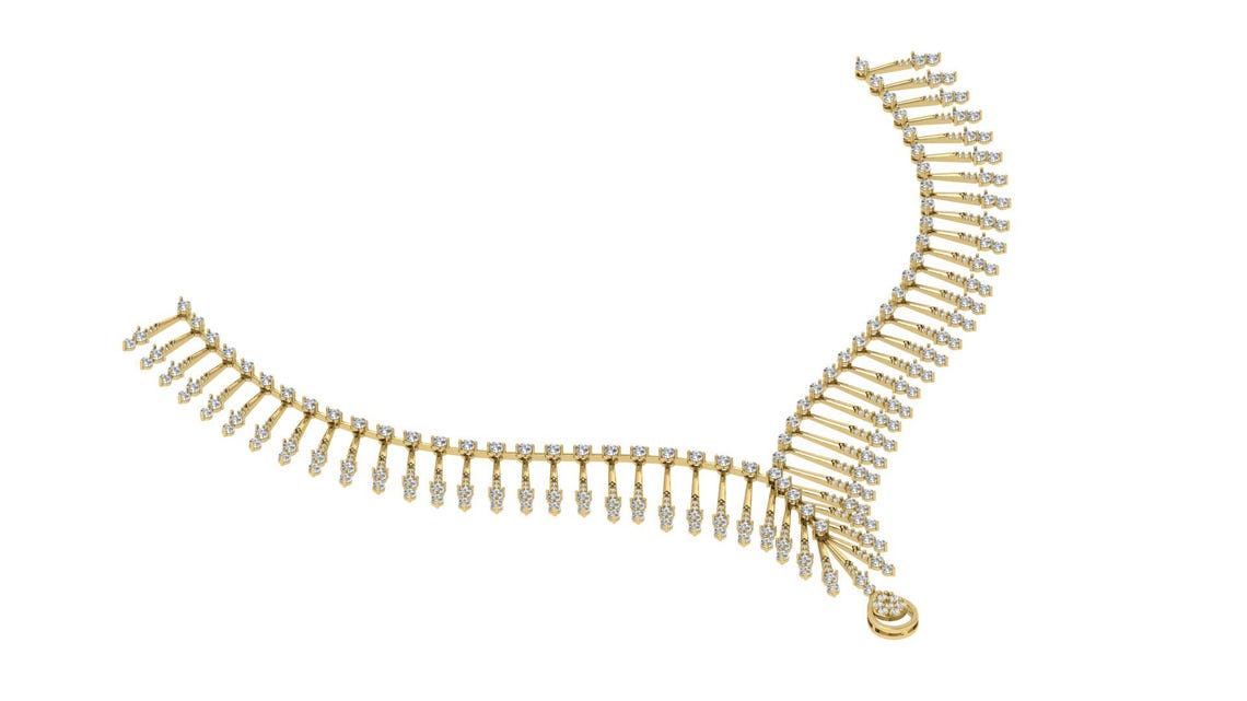 Royal Gold Necklace CAD Design | Designer Diamond Jewelry | High ...