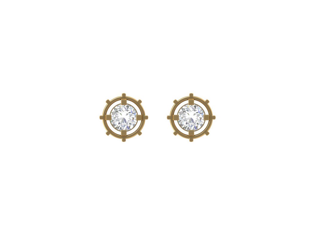 Gear Halo Diamond Earrings CAD File | Mechanical-inspired Jewelry ...