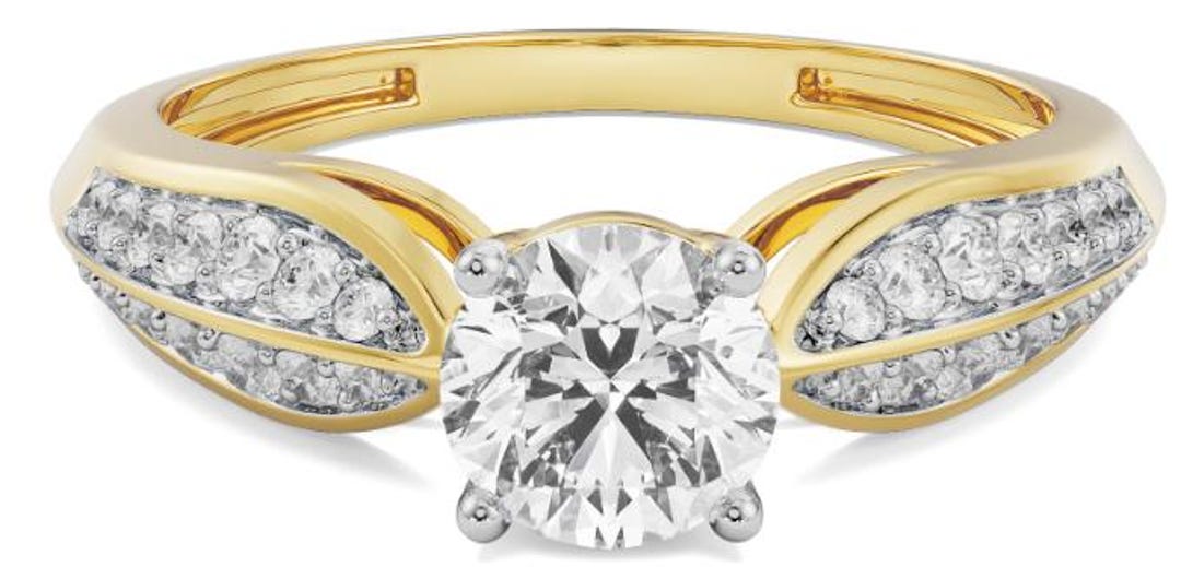 Solitaire Diamond Ring Design With Split Pavé Band | 3D STL & 3DM CAD ...