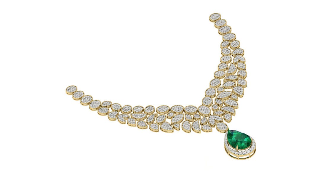 Luxury Diamond Necklace CAD Design | Layered Bridal Necklace With ...