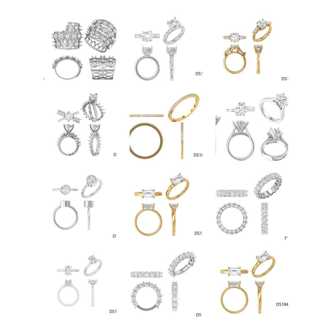 12 Rings Ring CAD Bundle | Professional Jewelry Designs for Casting ...