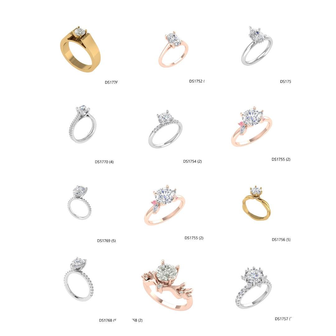 12 Rings Ring CAD Design Collection | Luxury Jewelry Ring Models ...