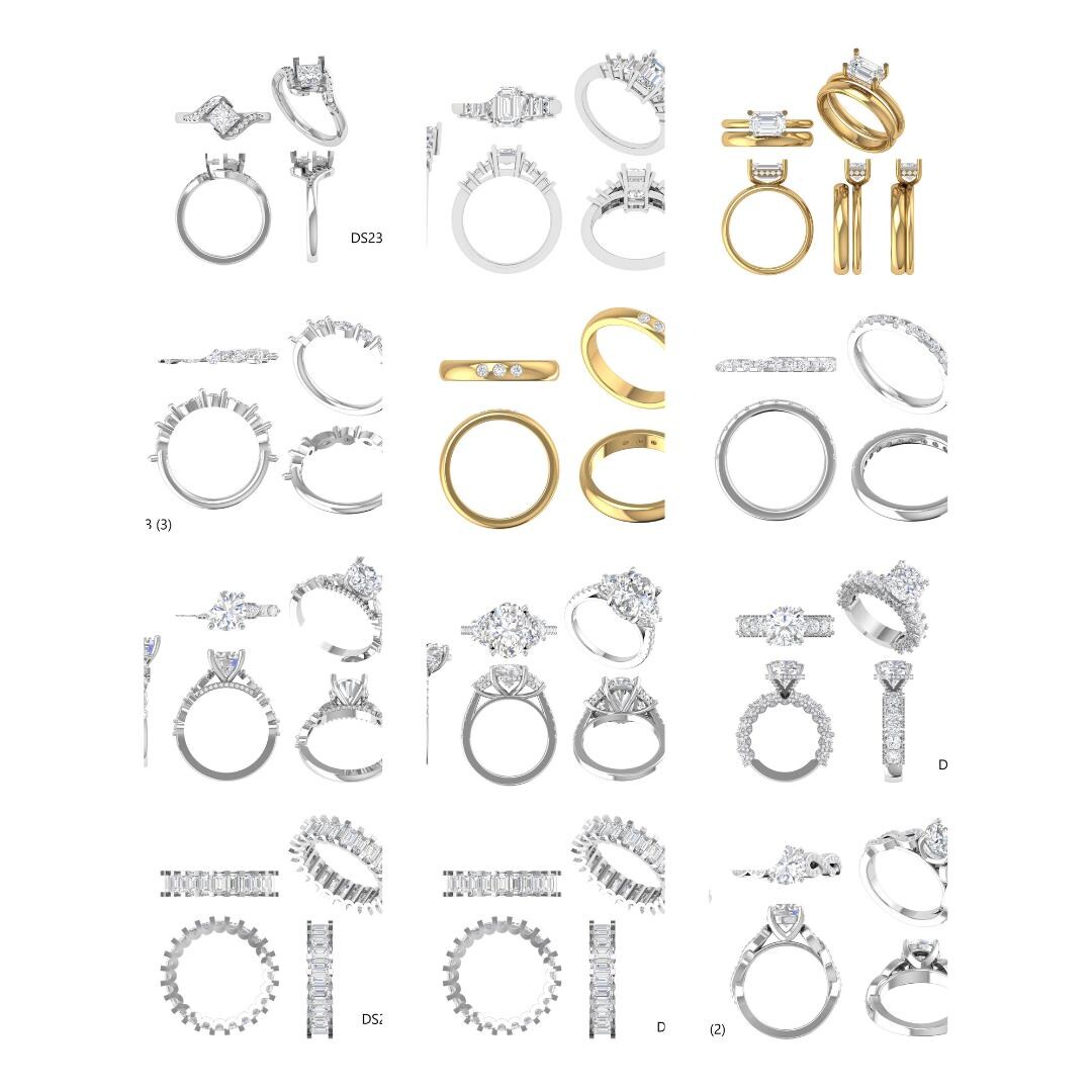 12 Rings Jewelry Ring CAD Collection | Luxury Jewelry Designs | Digital ...