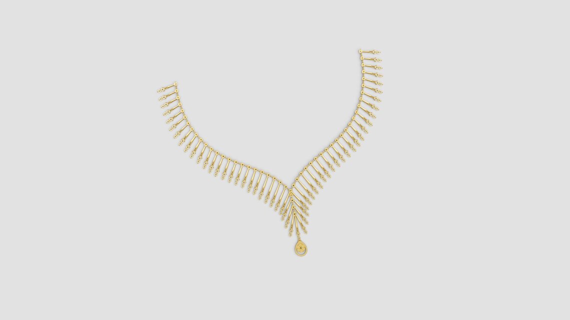 Royal Gold Necklace CAD Design | Designer Diamond Jewelry | High ...