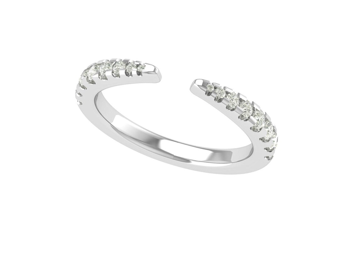 Open Cuff Diamond Ring CAD | Modern Open Band Diamond Ring Design ...