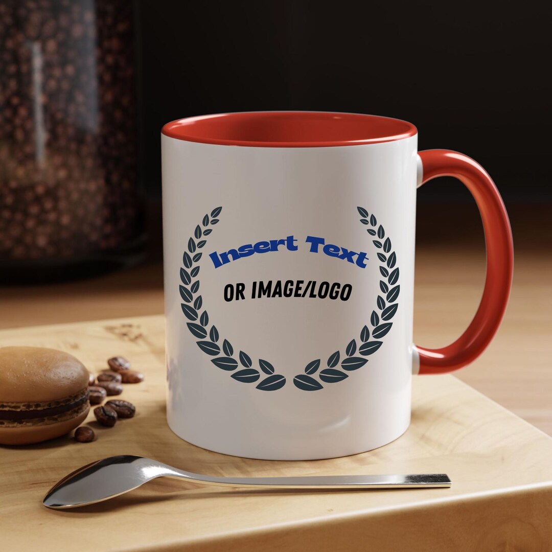 Custom Mug Company Logo Coffee Mug, Personalized Text Design Photo Mug ...