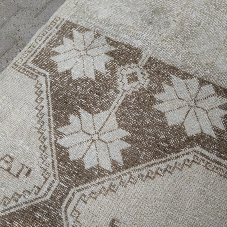 3x12 Vintage Runner Brown & Cream: Turkish Neutral Medallion Rug - Etsy ...