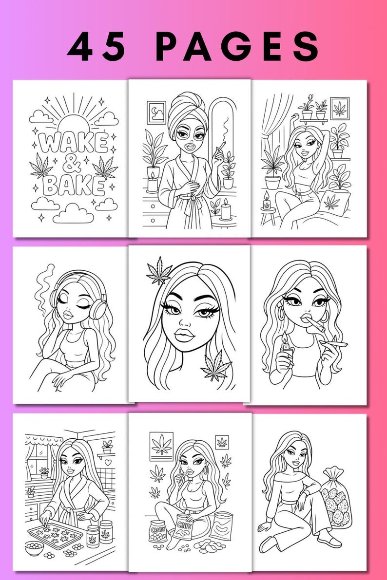 Stoner Coloring Book for Adults | Cute Girly Cozy Coloring Pages ...