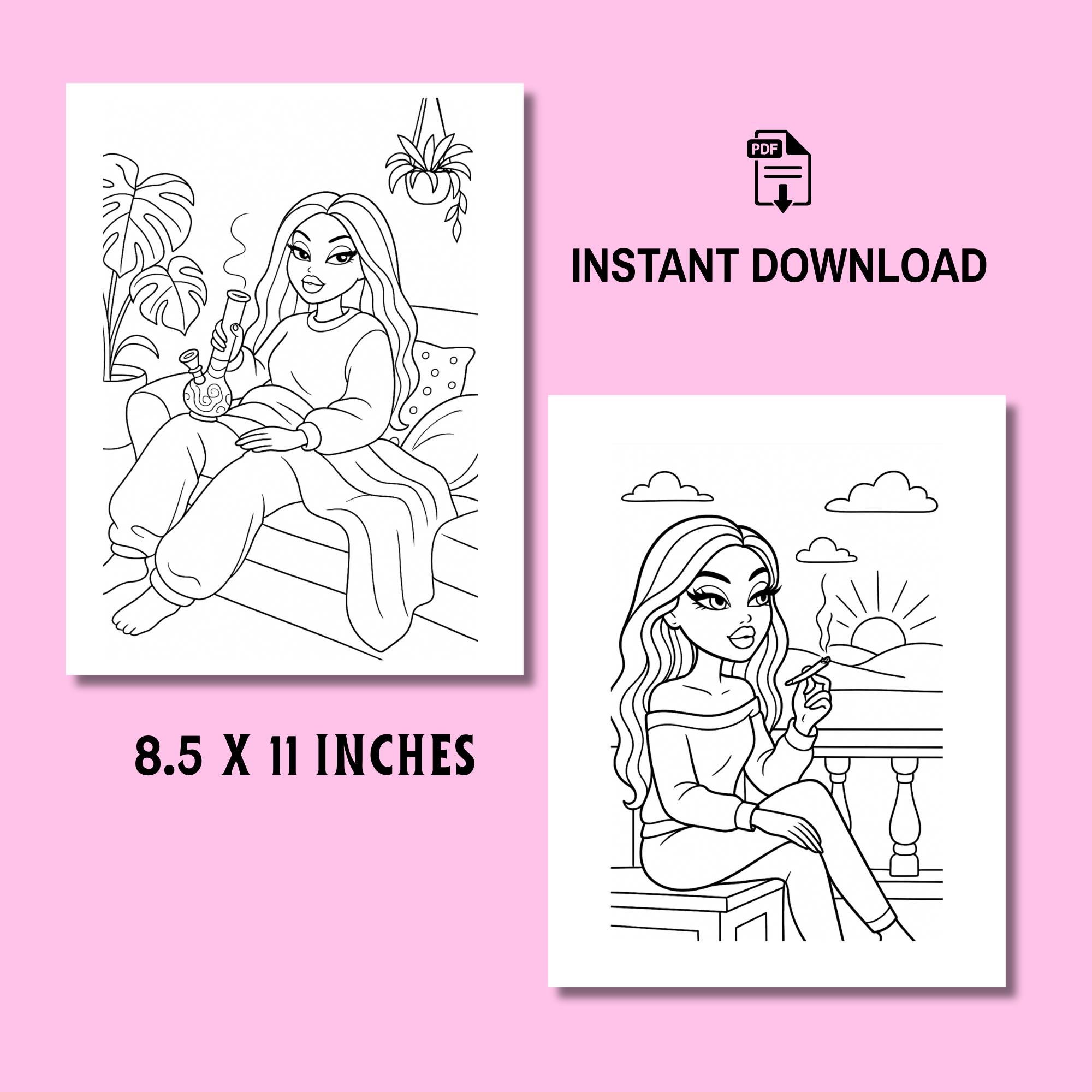 Stoner Coloring Book for Adults | Cute Girly Cozy Coloring Pages ...