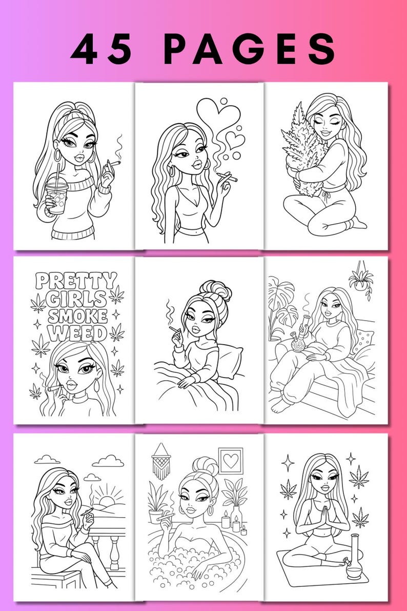 Stoner Coloring Book for Adults | Cute Girly Cozy Coloring Pages ...