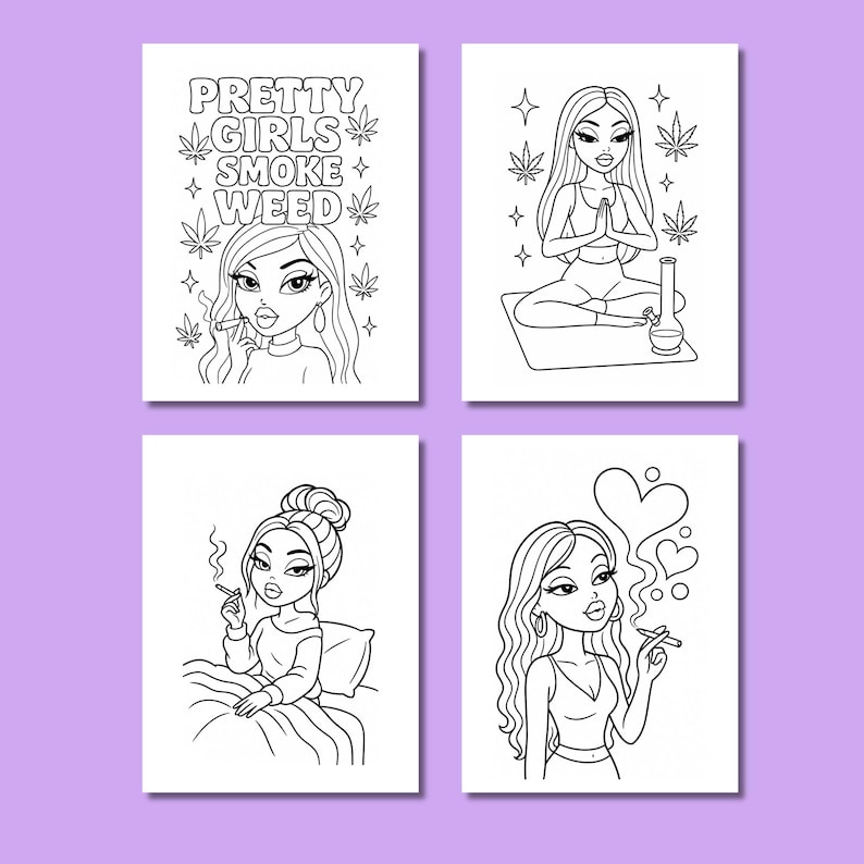 Stoner Coloring Book for Adults | Cute Girly Cozy Coloring Pages ...
