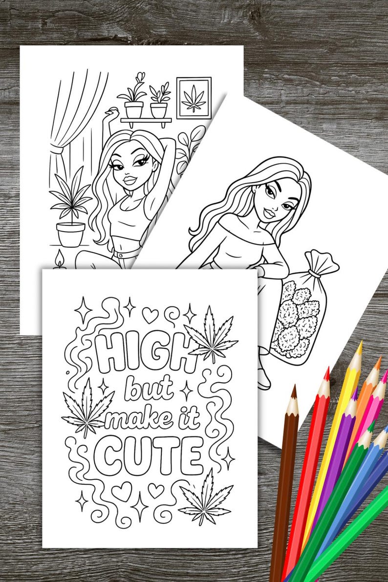 Stoner Coloring Book for Adults | Cute Girly Cozy Coloring Pages ...