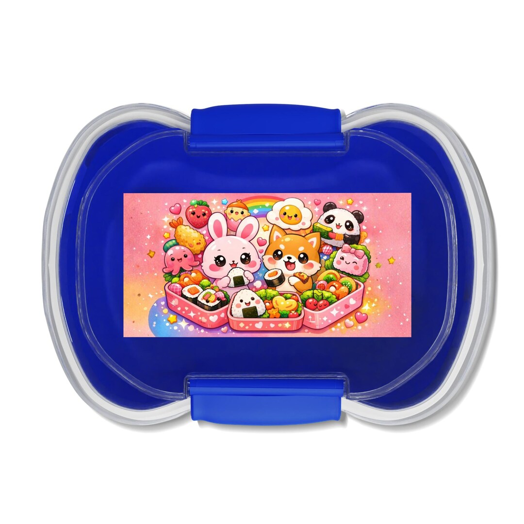 Kawaii Bento Box | Two-tier Lunch Box With Smiling Sushi - Etsy