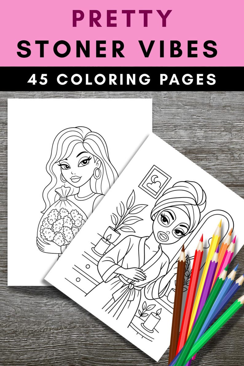 Stoner Coloring Book for Adults | Cute Girly Cozy Coloring Pages ...