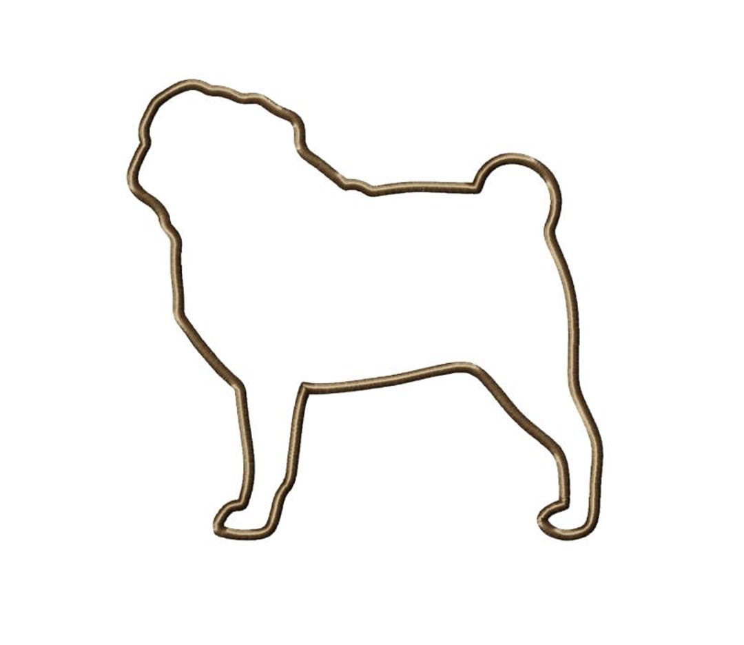 Pug Outline Embroidery File - Etsy