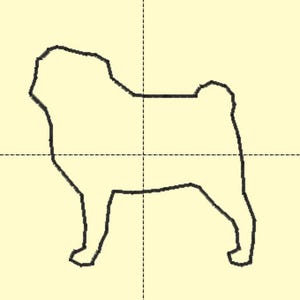 Pug Outline Embroidery File - Etsy