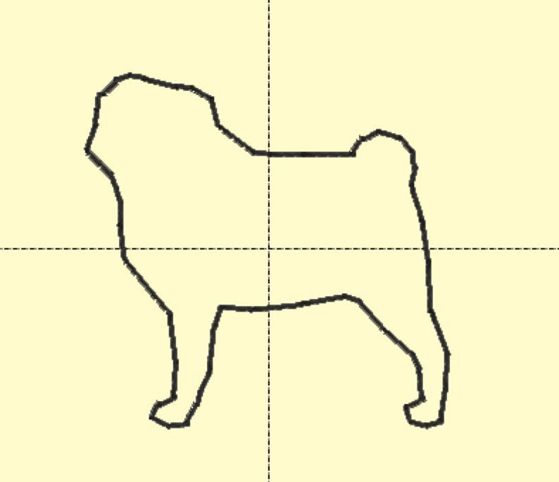 Pug Outline Embroidery File - Etsy