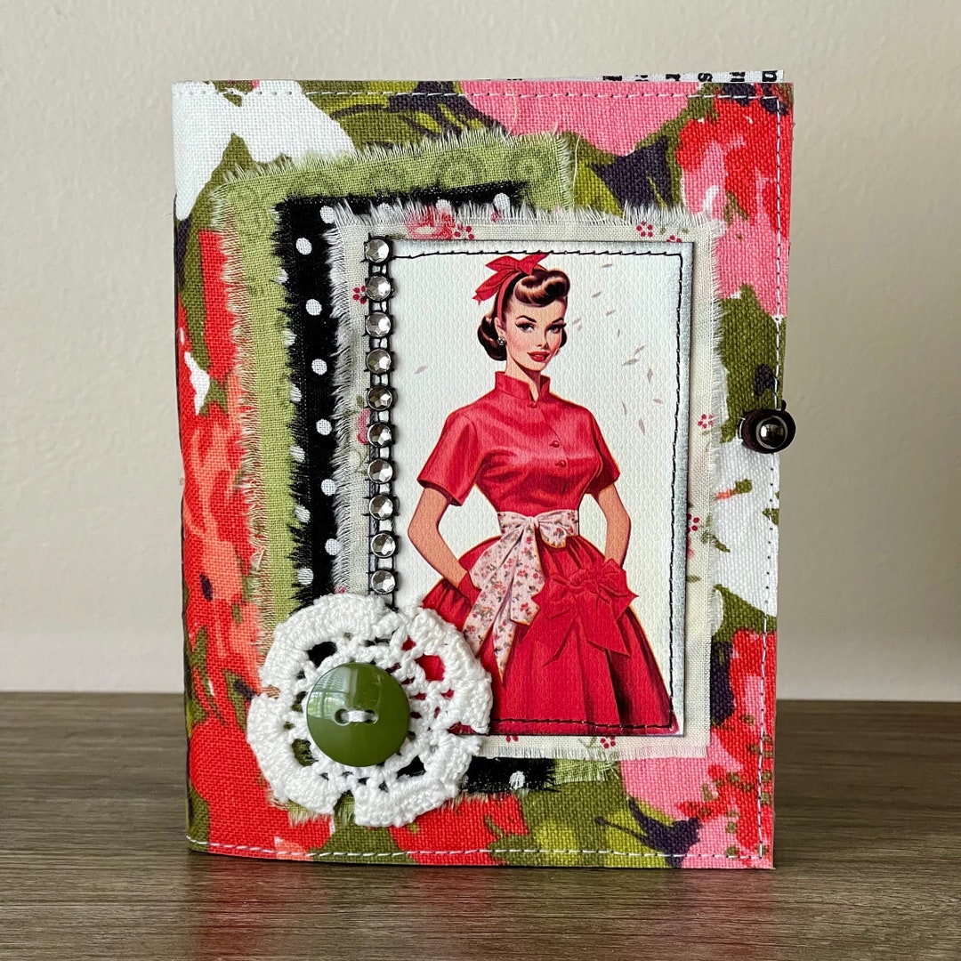 Handmade MINI 4.25 X 5.5 Softcover Fabric Notebook, Writing Journal ...