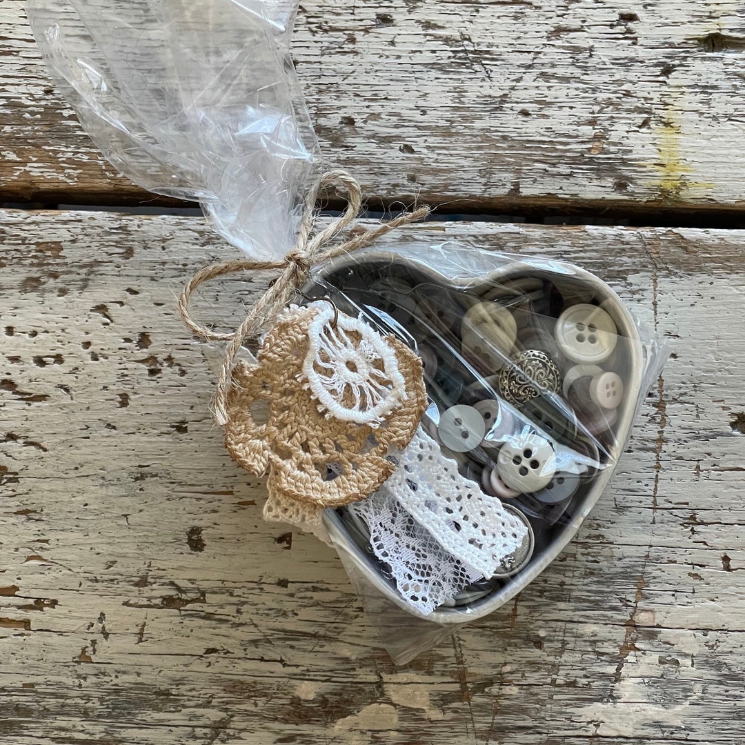 Shabby Vintage Button Tin Gift Pack for Junk Journals, Mixed Media ...