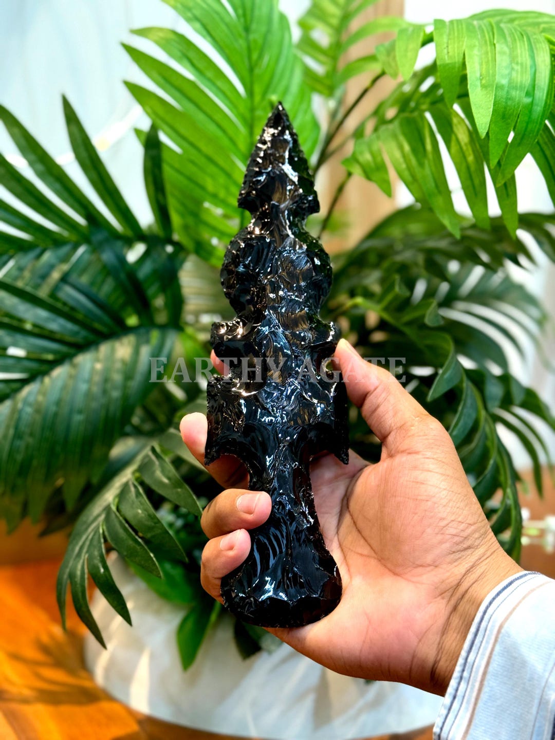 Hand Knapped Obsidian Sword: Collectible Crystal Ritual Knife - Etsy